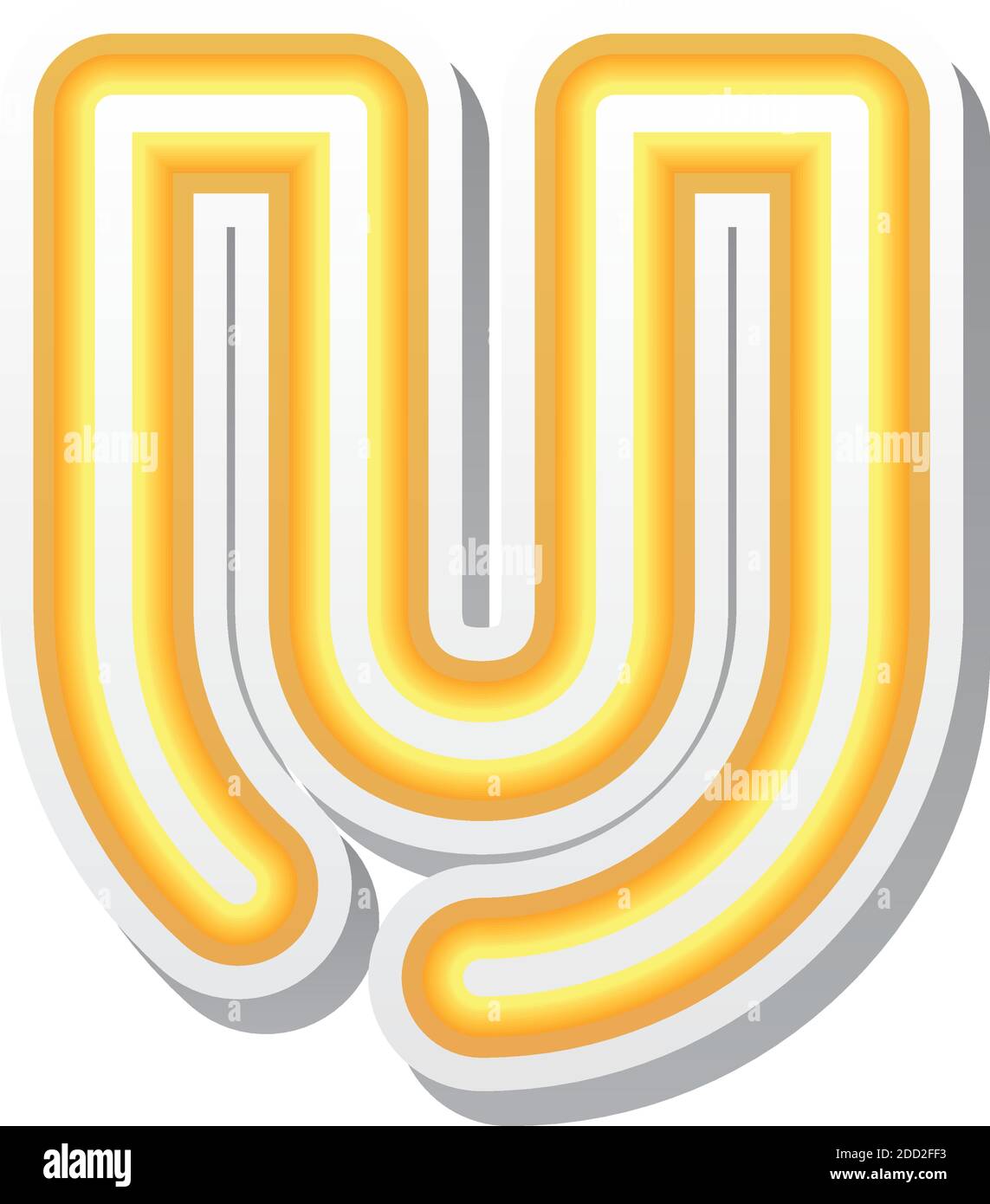 letter U in orange neon font Stock Vector Image & Art - Alamy