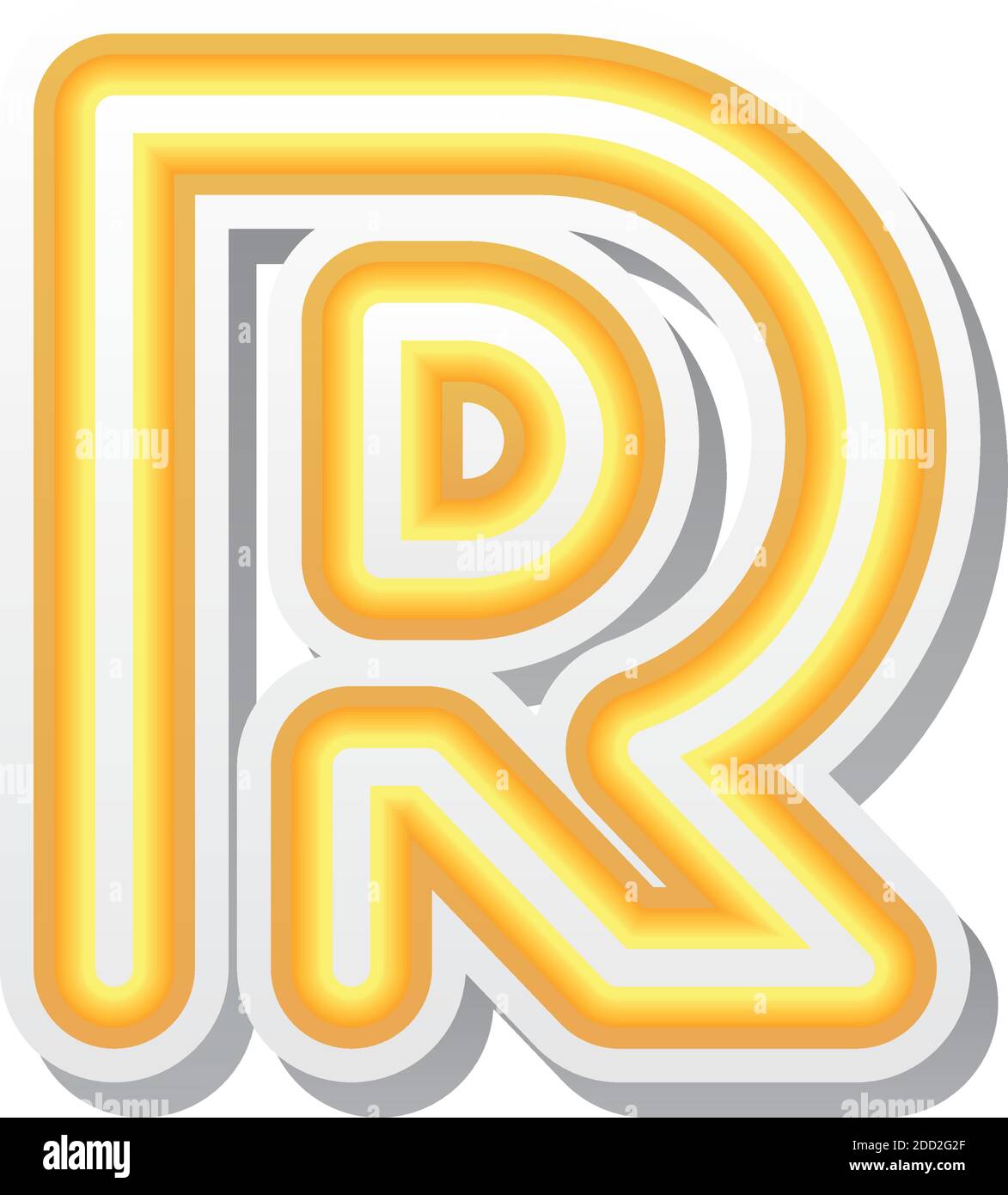 letter R in orange neon font Stock Vector Image & Art - Alamy