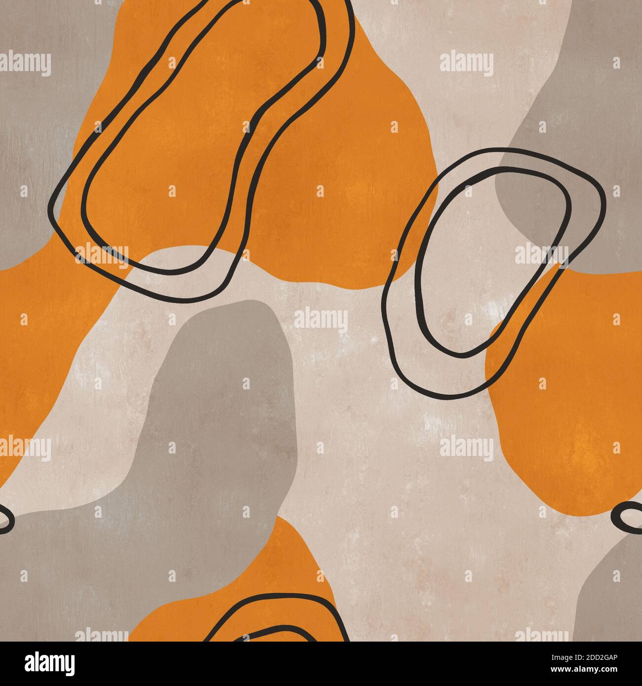 Seamless organic rounded curvy shapes naive design Stock Photo - Alamy