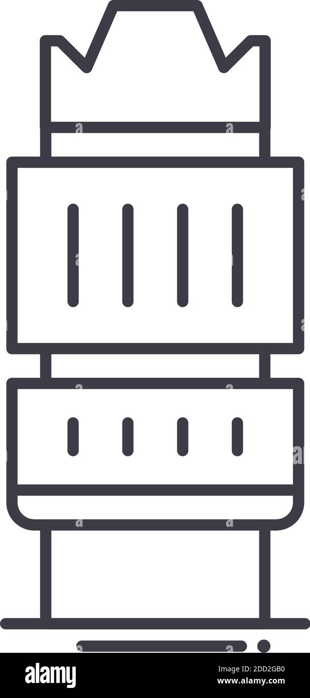 Wide angle lens icon, linear isolated illustration, thin line vector, web design sign, outline ...