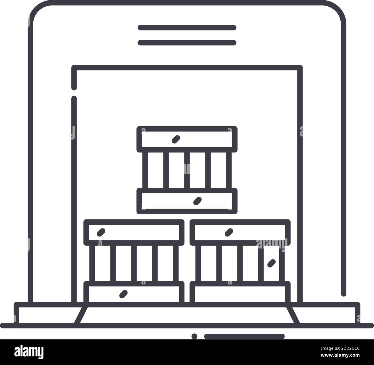 Warehouse icon, linear isolated illustration, thin line vector, web ...