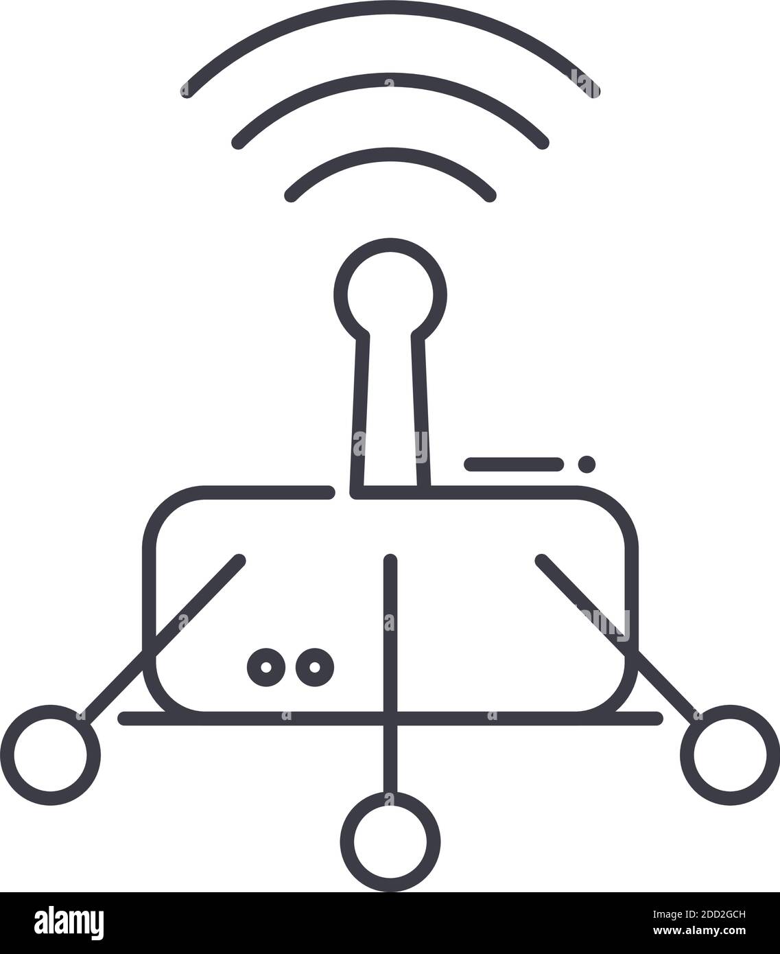 Wifi hotspot service icon, linear isolated illustration, thin line ...