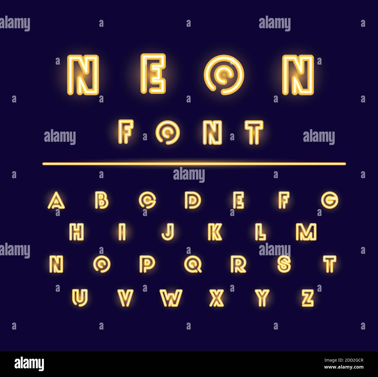 neon font and alphabet lettering Stock Vector Image & Art - Alamy