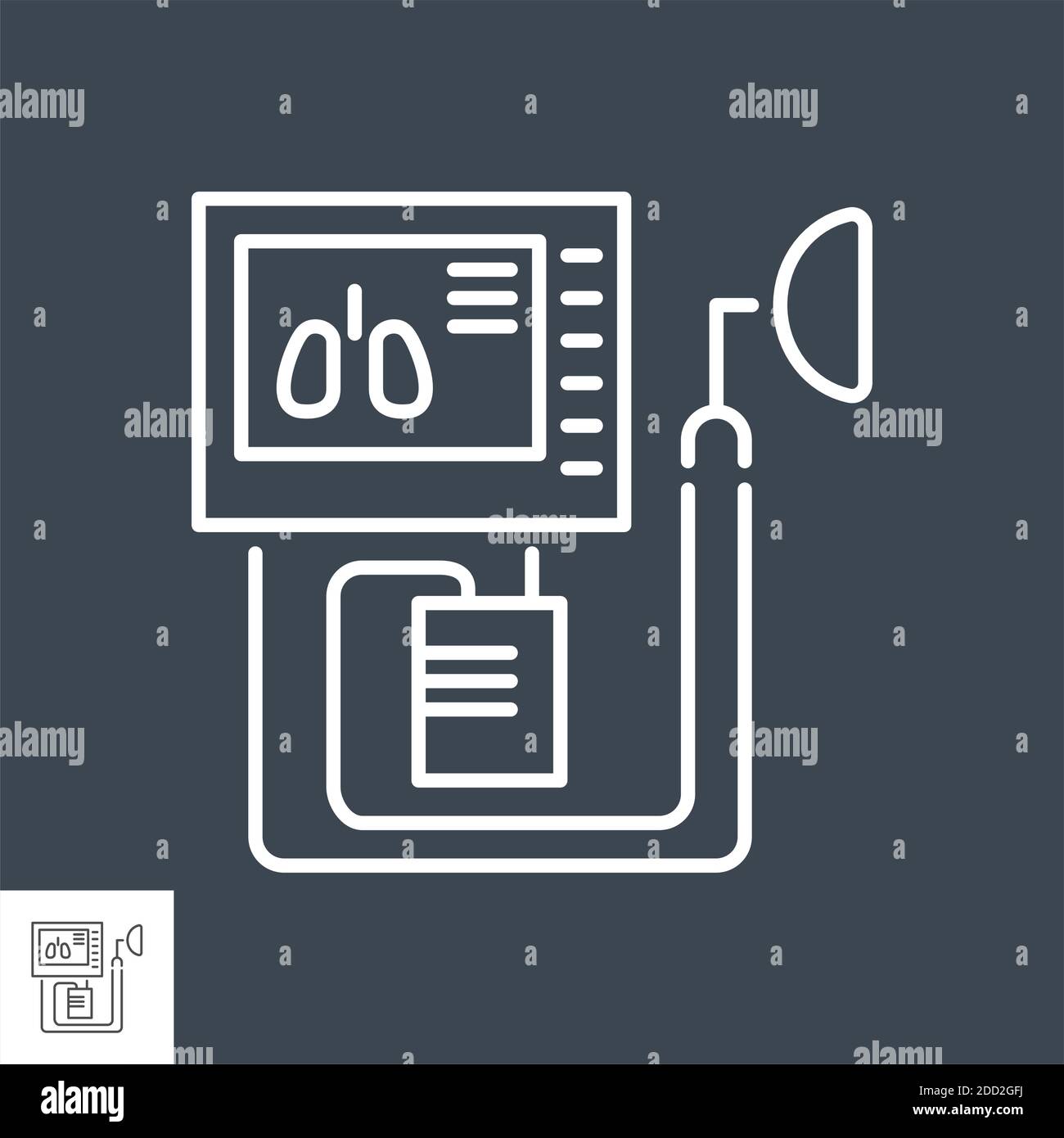 Medical ventilator related vector thin line icon Stock Vector Image ...