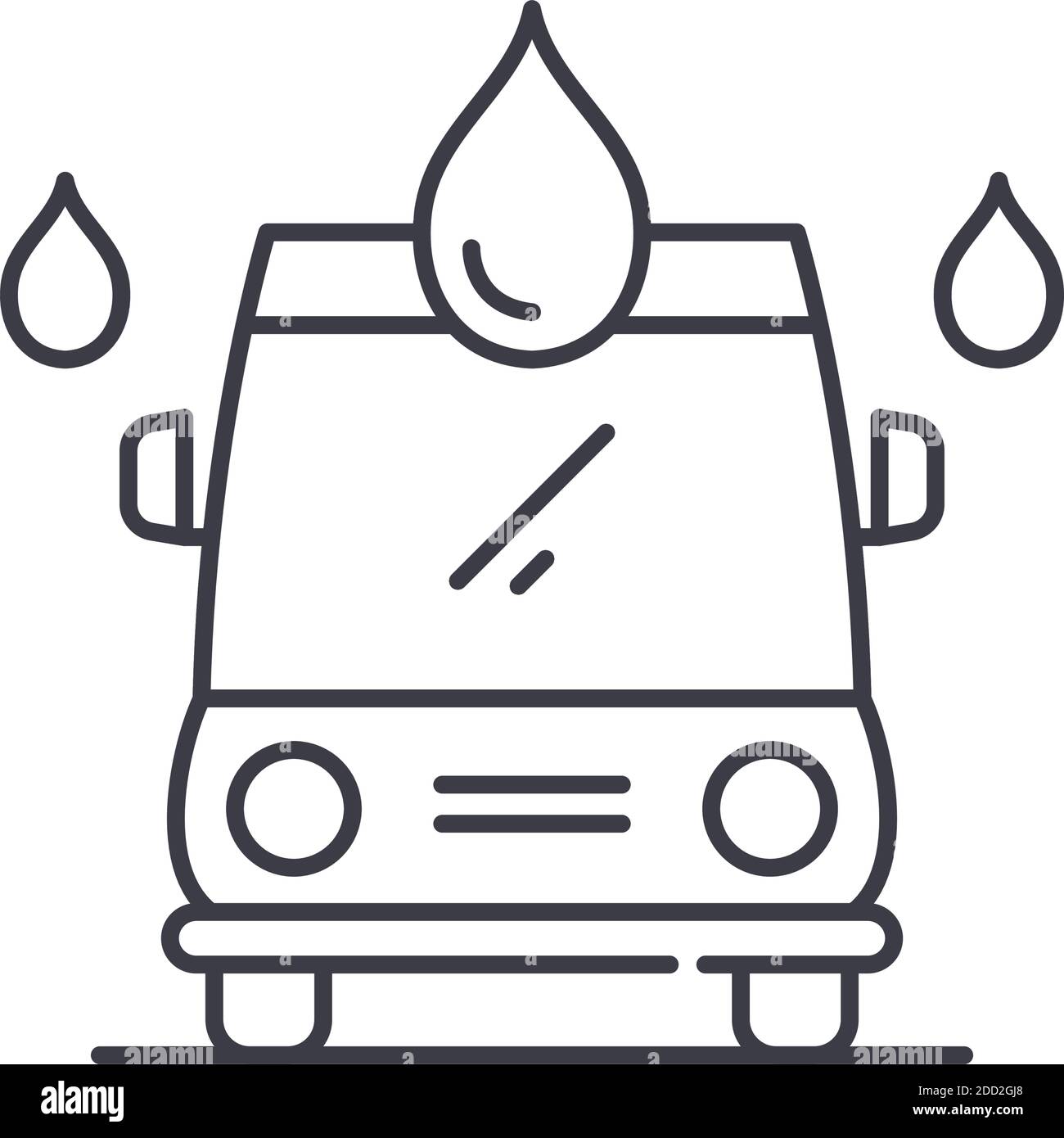 Washing car icon, linear isolated illustration, thin line vector, web ...