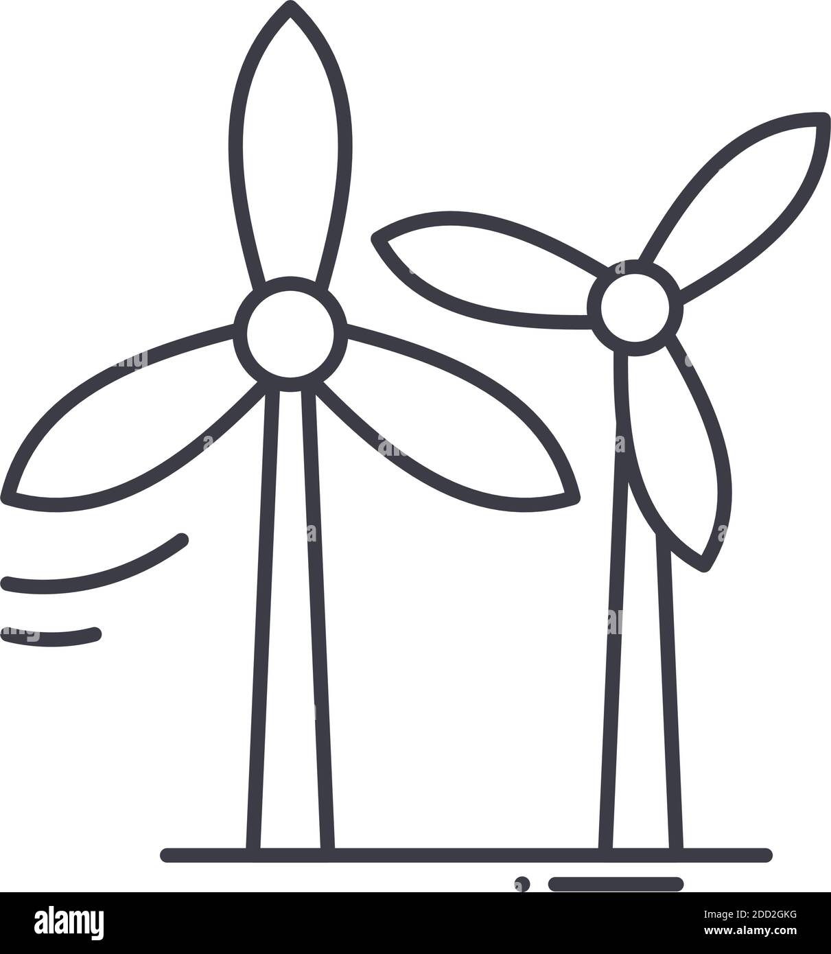 Wind power icon, linear isolated illustration, thin line vector, web ...