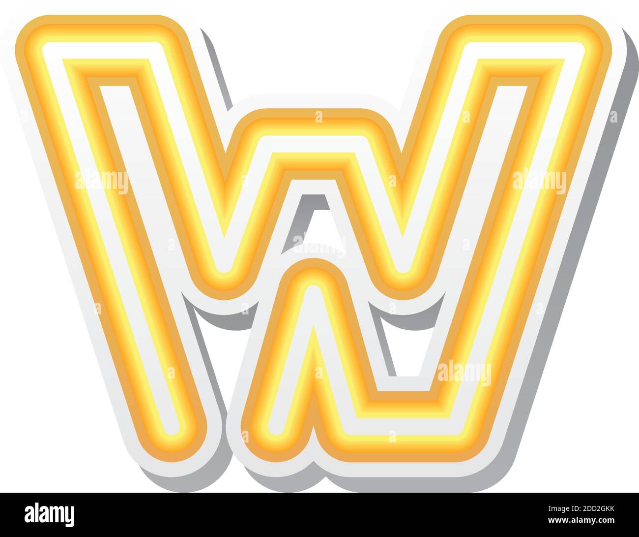 letter W in orange neon font Stock Vector Image & Art - Alamy