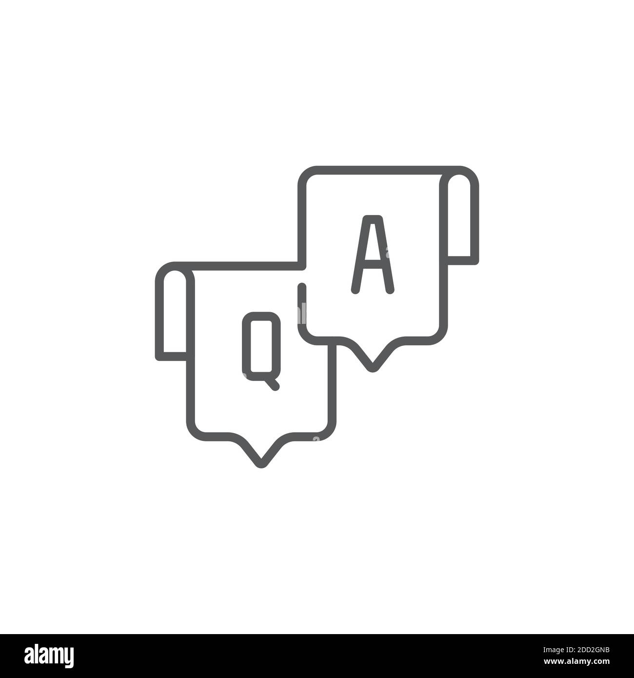 Faq icon, color, line, outline vector sign, linear style pictogram ...