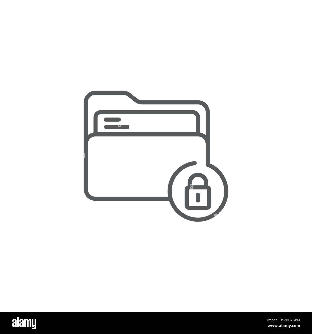 File folder security icon, color, line, outline vector sign, linear ...