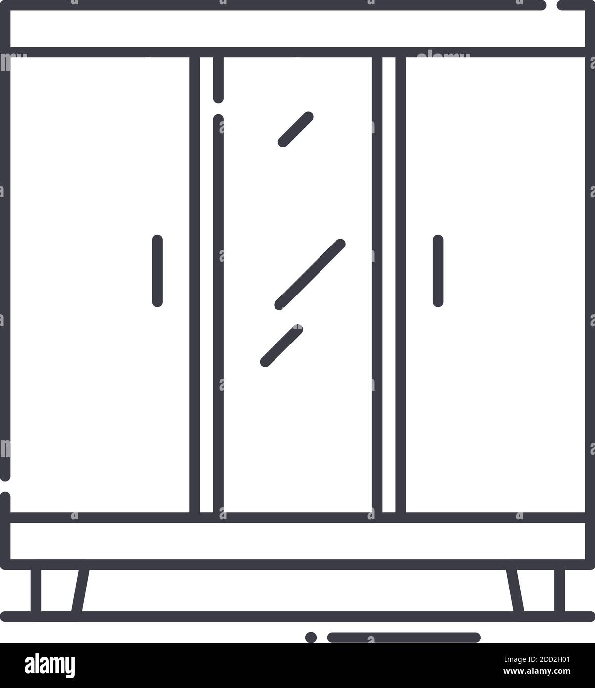 Wardrobe icon, linear isolated illustration, thin line vector, web ...