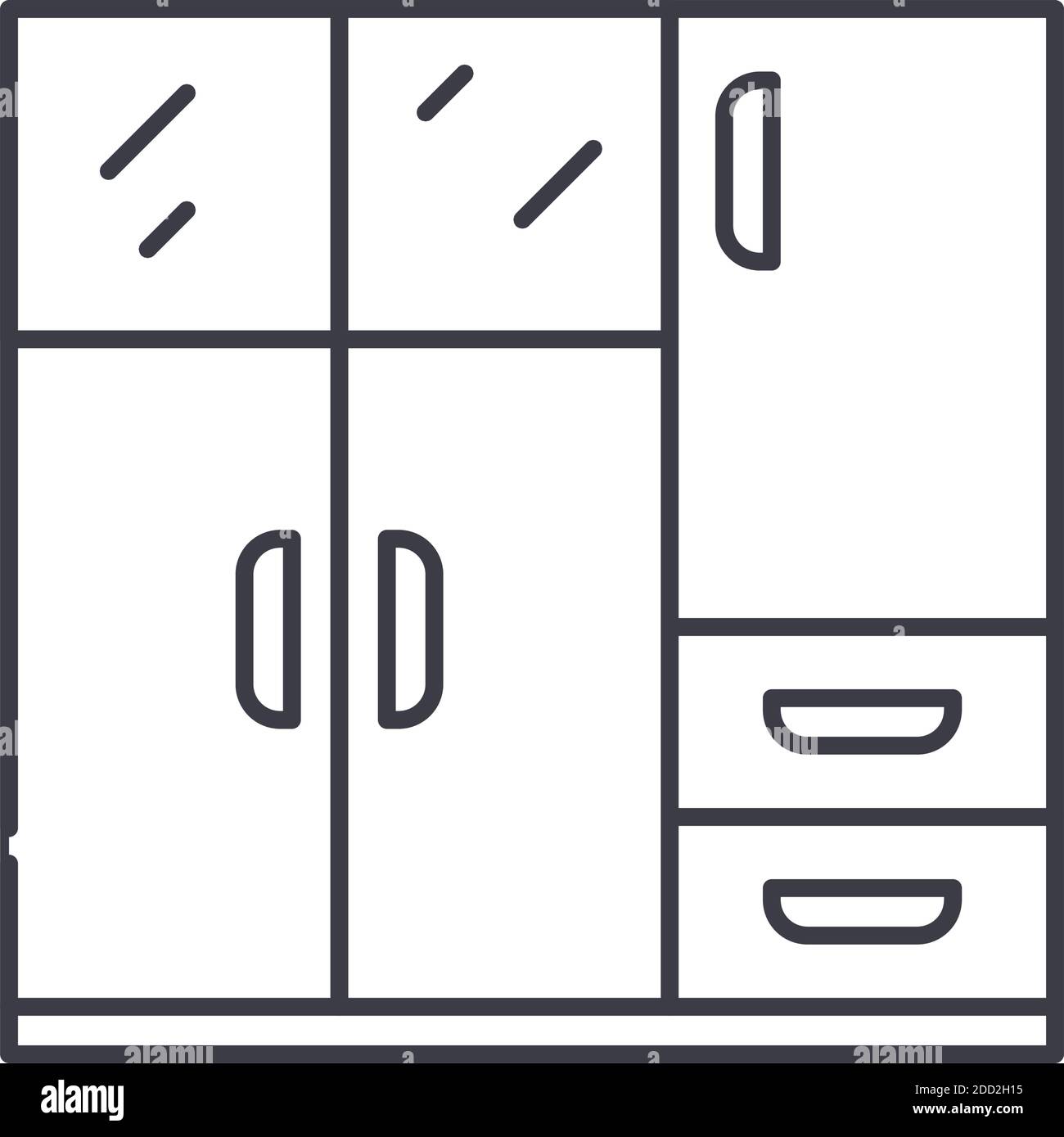Wardrobe concept icon, linear isolated illustration, thin line vector ...