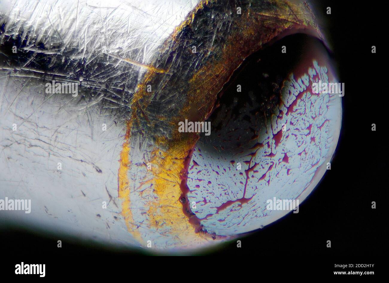 Extreme closeup macro photo of the tip of a typical ballpoint pen with ...