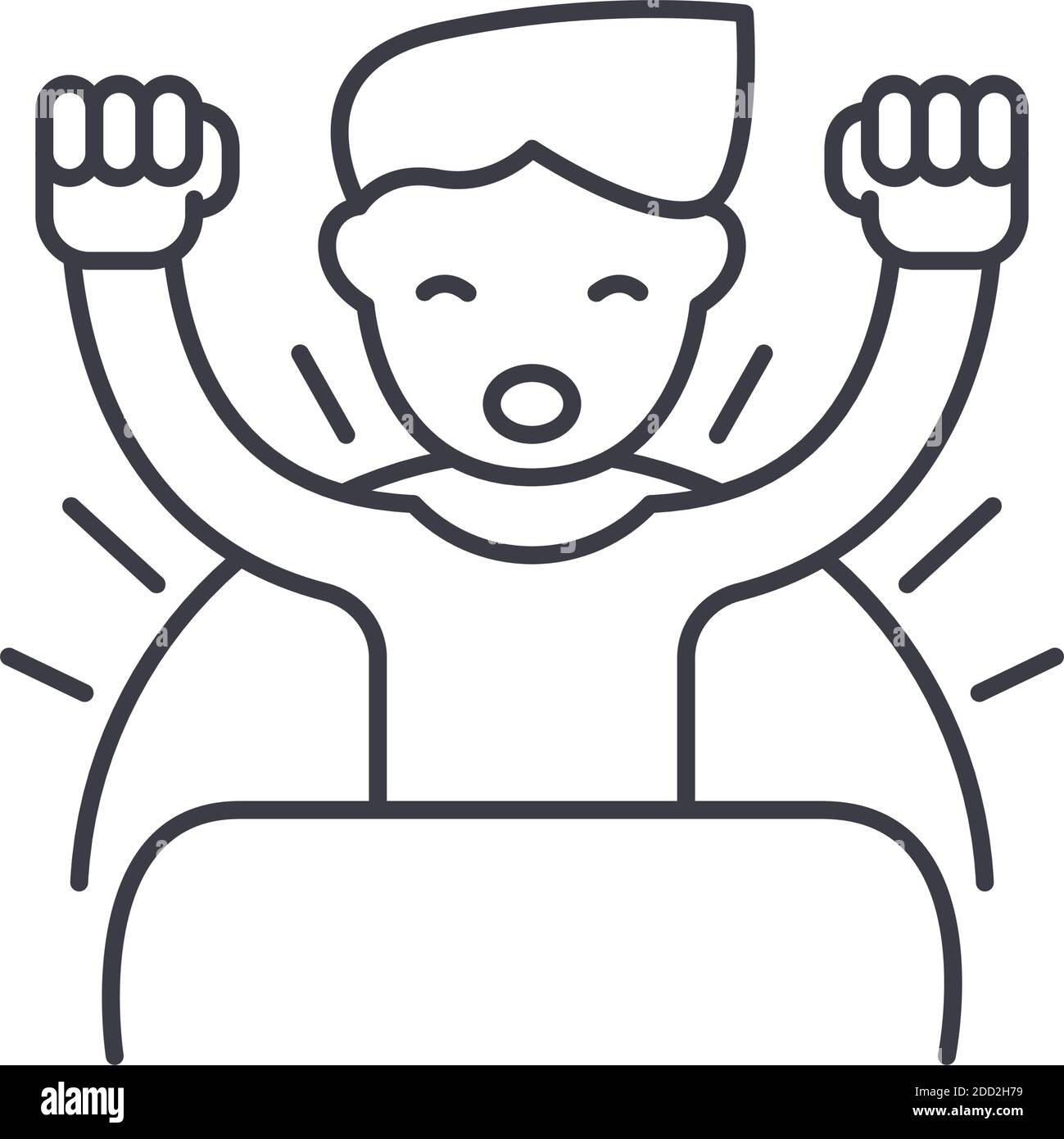 Waking up early icon, linear isolated illustration, thin line vector ...