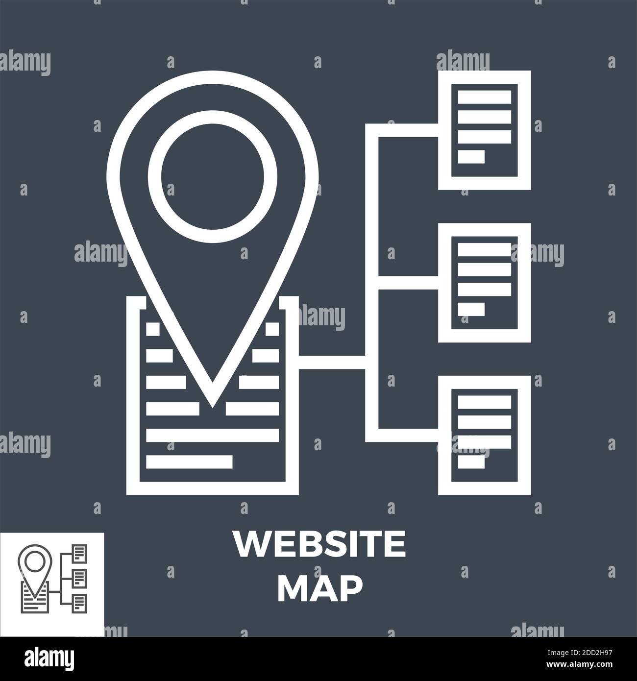 Website Map Line Icon Stock Vector Image & Art - Alamy