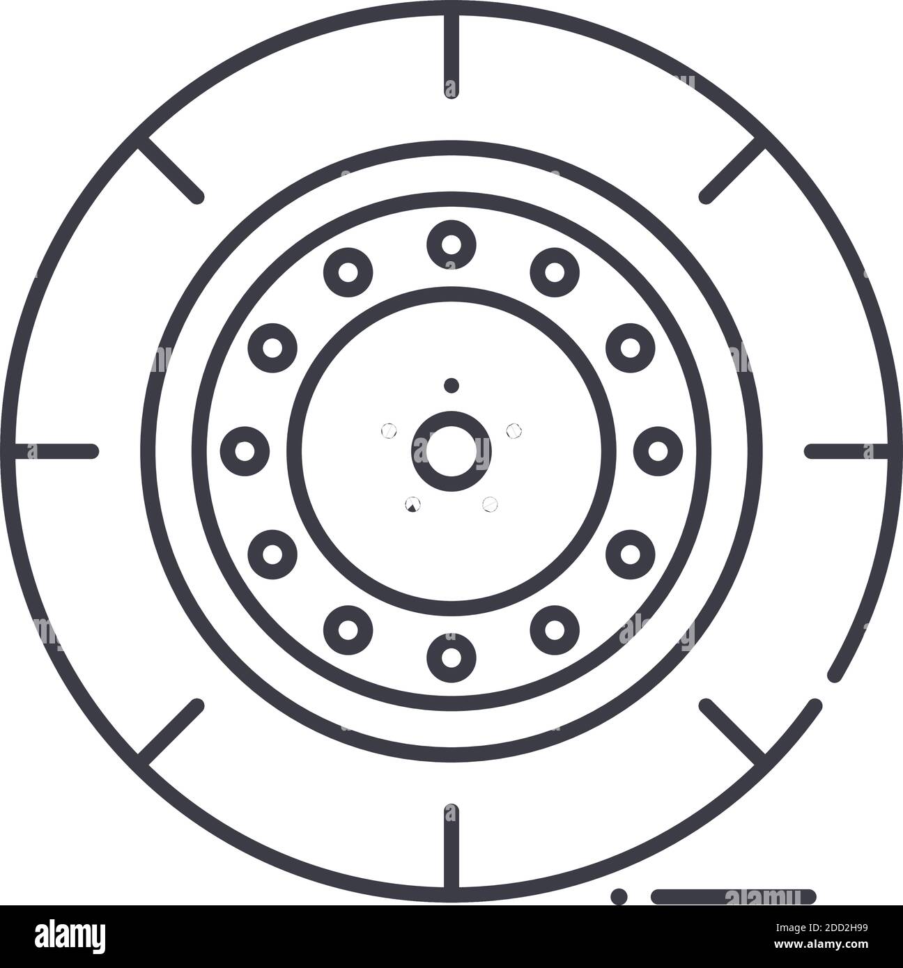 Wheel icon, linear isolated illustration, thin line vector, web design ...