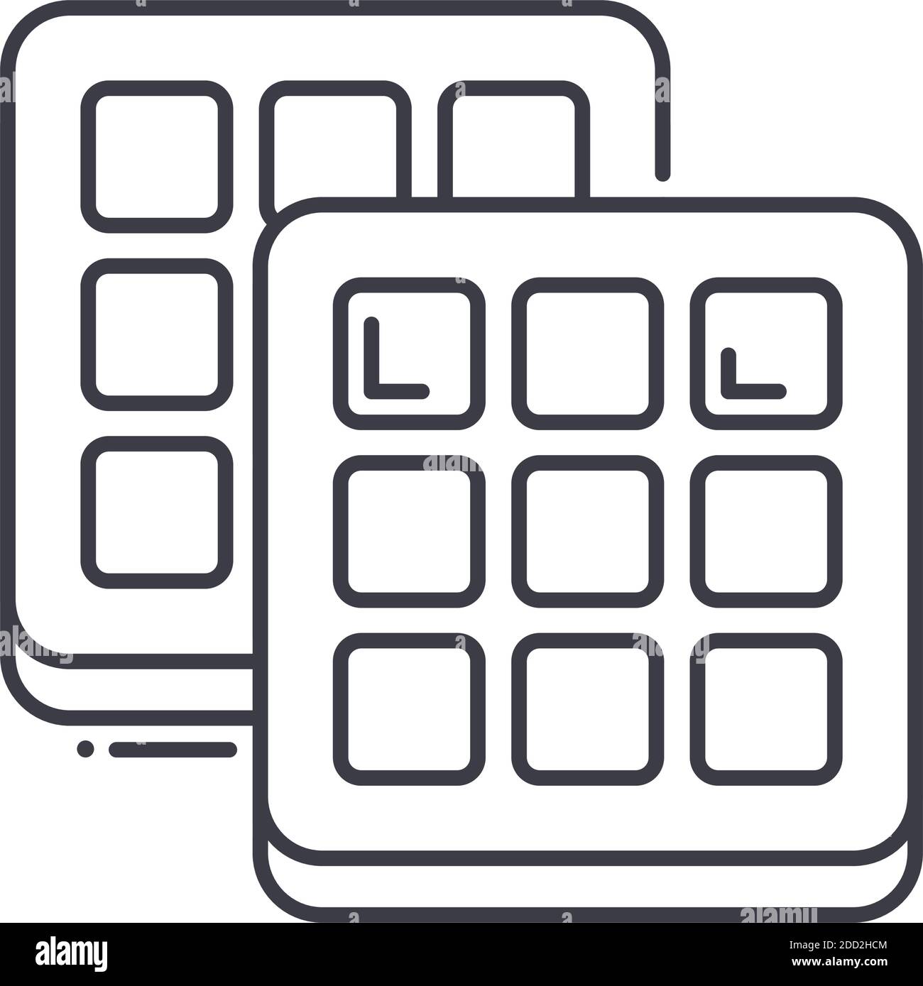 Waffle icon, linear isolated illustration, thin line vector, web design ...