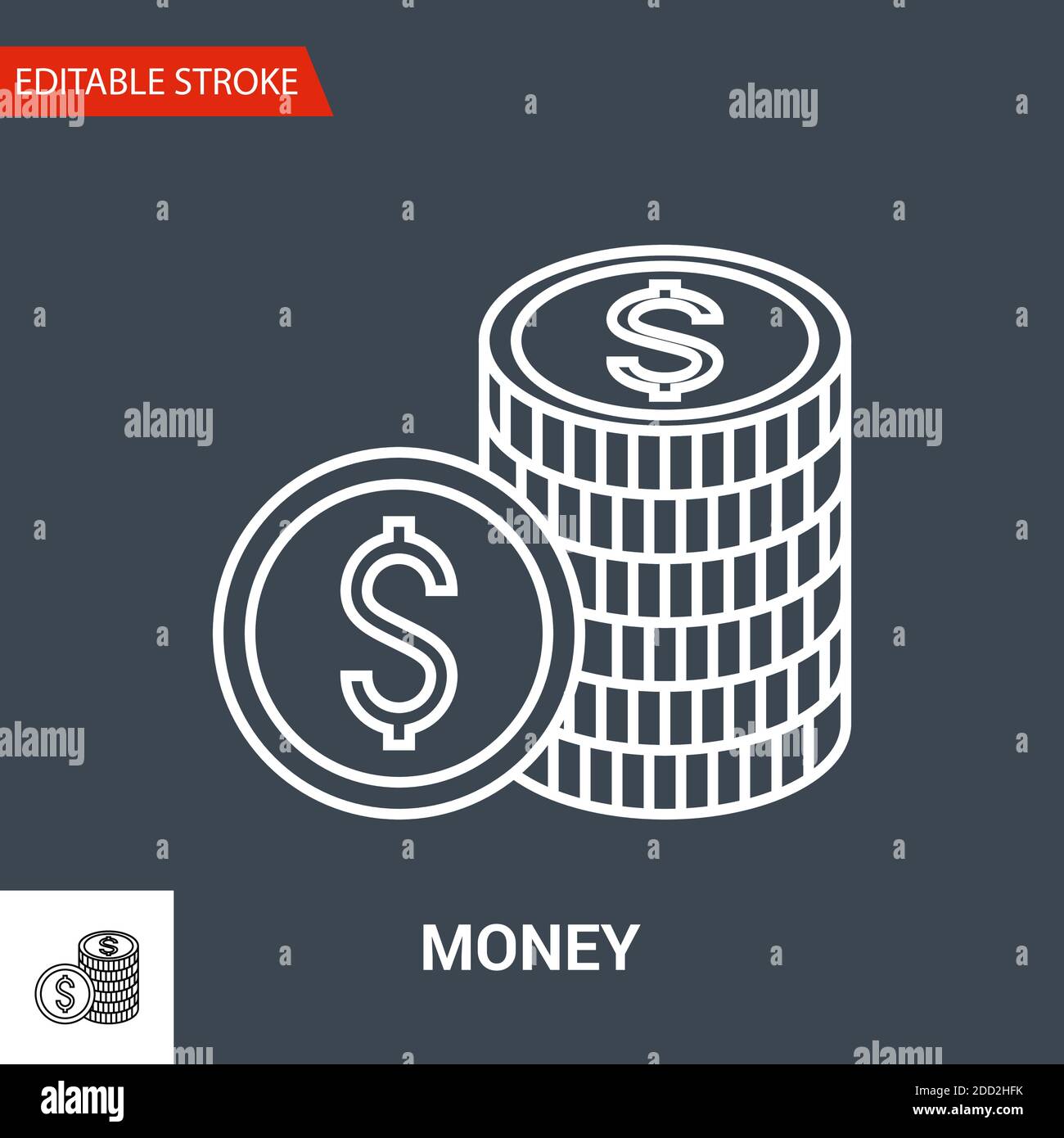 Money Icon. Thin Line Vector Illustration Stock Vector Image & Art - Alamy