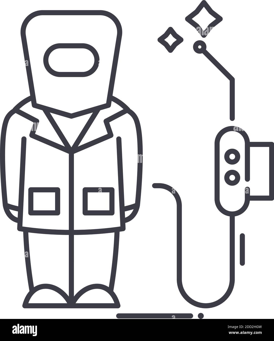 Welder icon, linear isolated illustration, thin line vector, web design ...