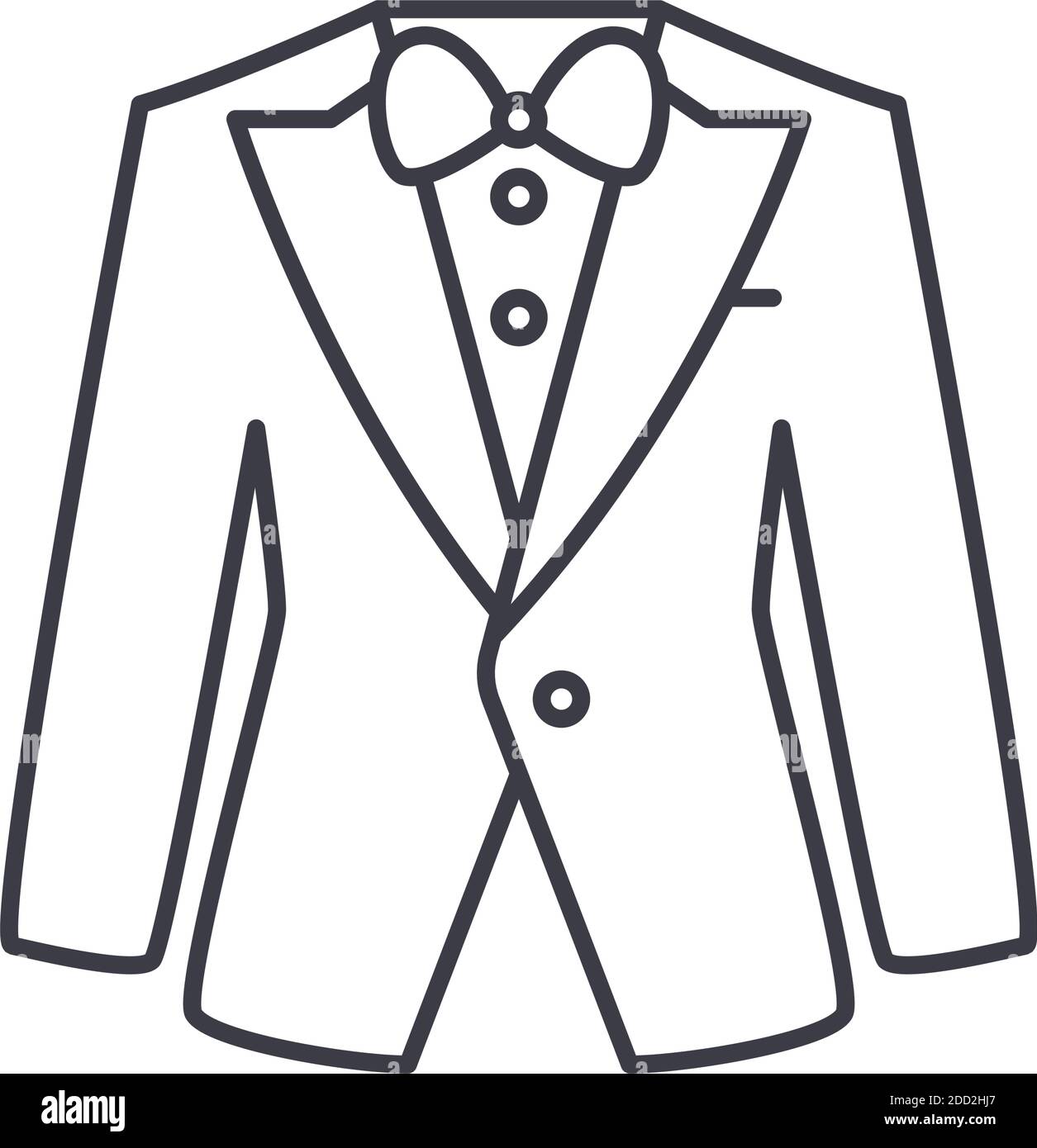 Wedding suit icon, linear isolated illustration, thin line vector, web ...