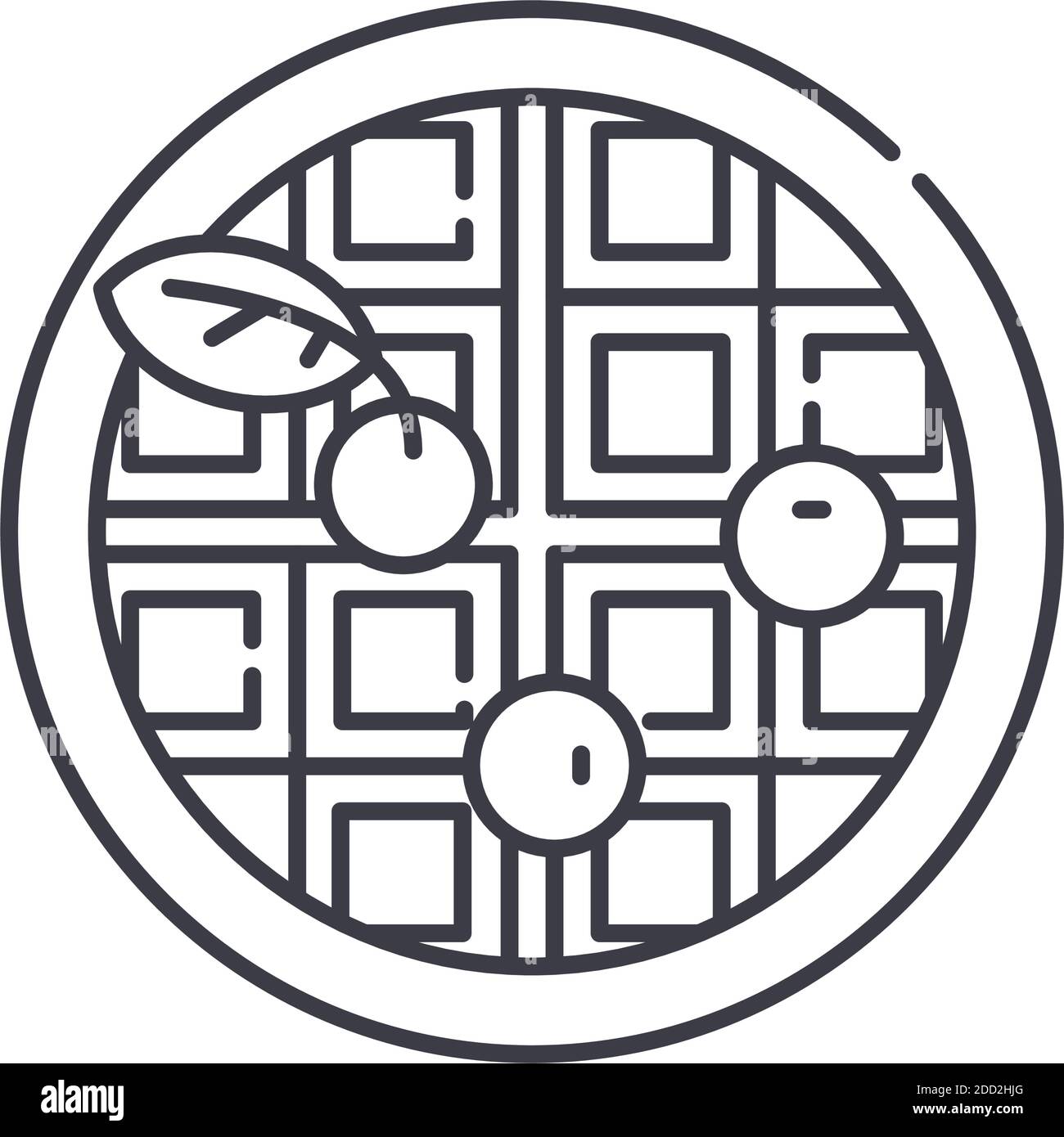 Waffle concept icon, linear isolated illustration, thin line vector ...