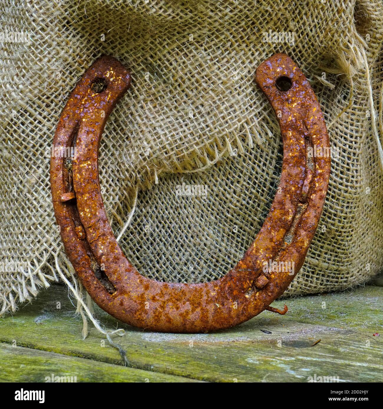 Horseshoe on old wooden door hi-res stock photography and images - Alamy