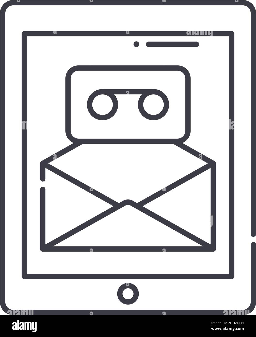 Voice mail icon, linear isolated illustration, thin line vector, web ...