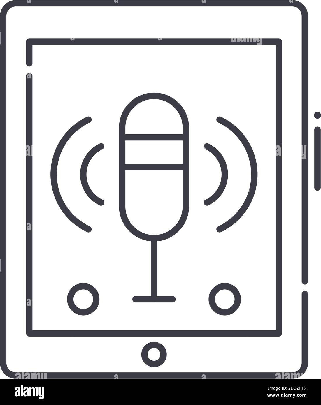 Voice recorder concept icon, linear isolated illustration, thin line ...