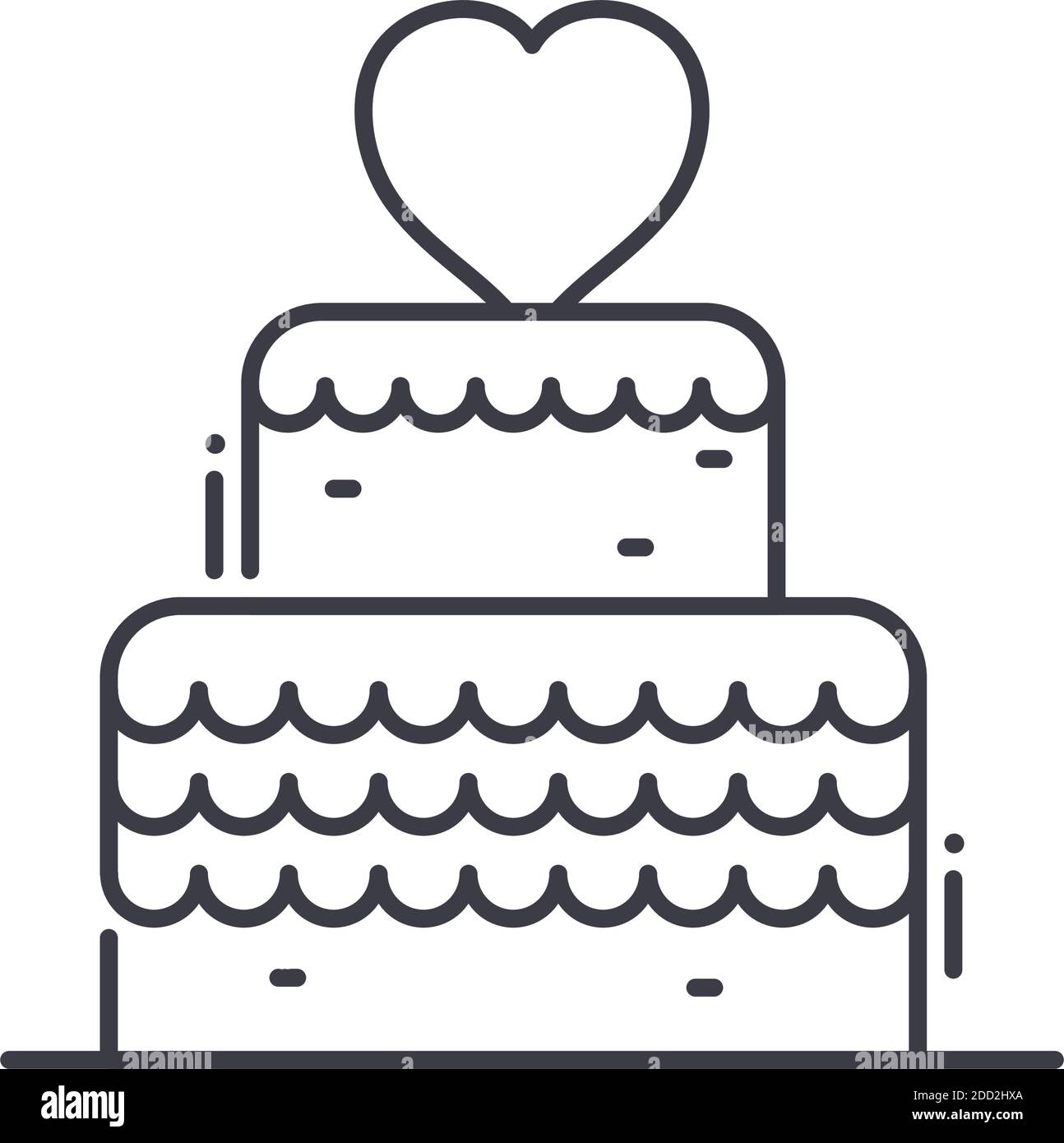 Wedding cake icon, linear isolated illustration, thin line vector, web ...