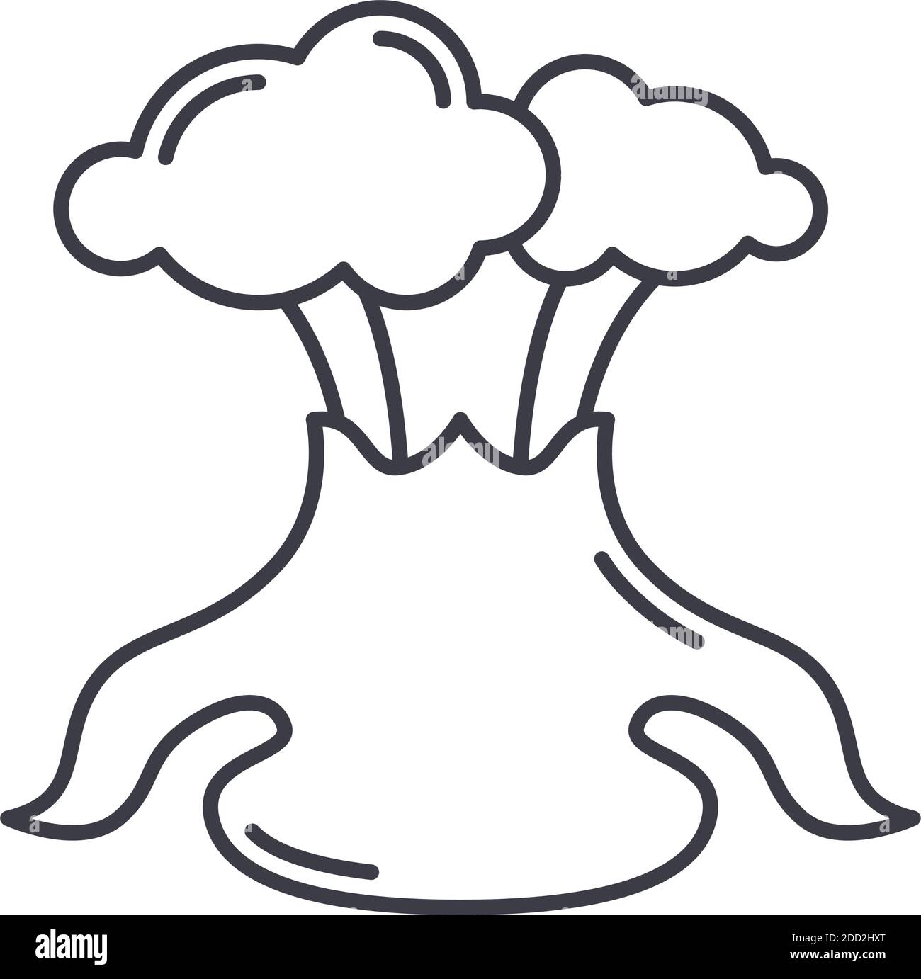 Volcano icon, linear isolated illustration, thin line vector, web ...