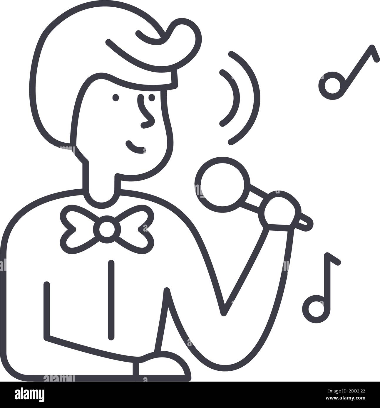 Vocal musician icon, linear isolated illustration, thin line vector ...