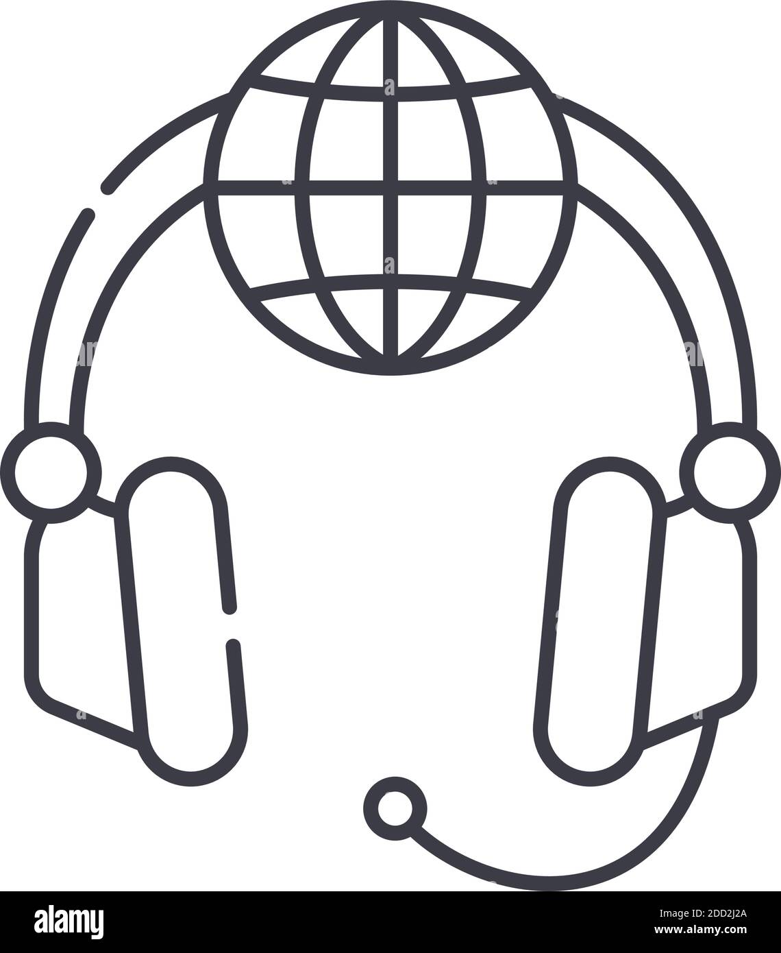 Website support icon, linear isolated illustration, thin line vector ...