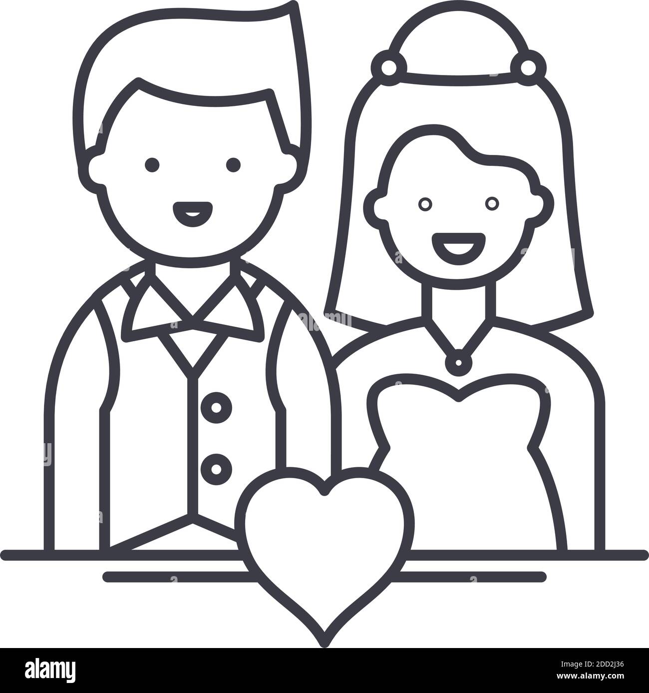 Wedding Couple Icon Vector