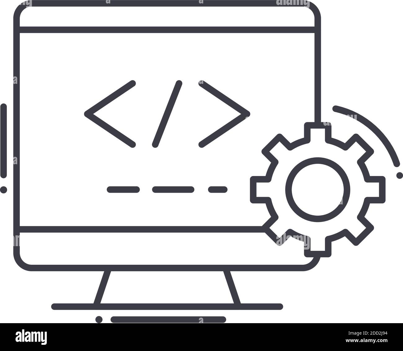 Website development icon, linear isolated illustration, thin line ...