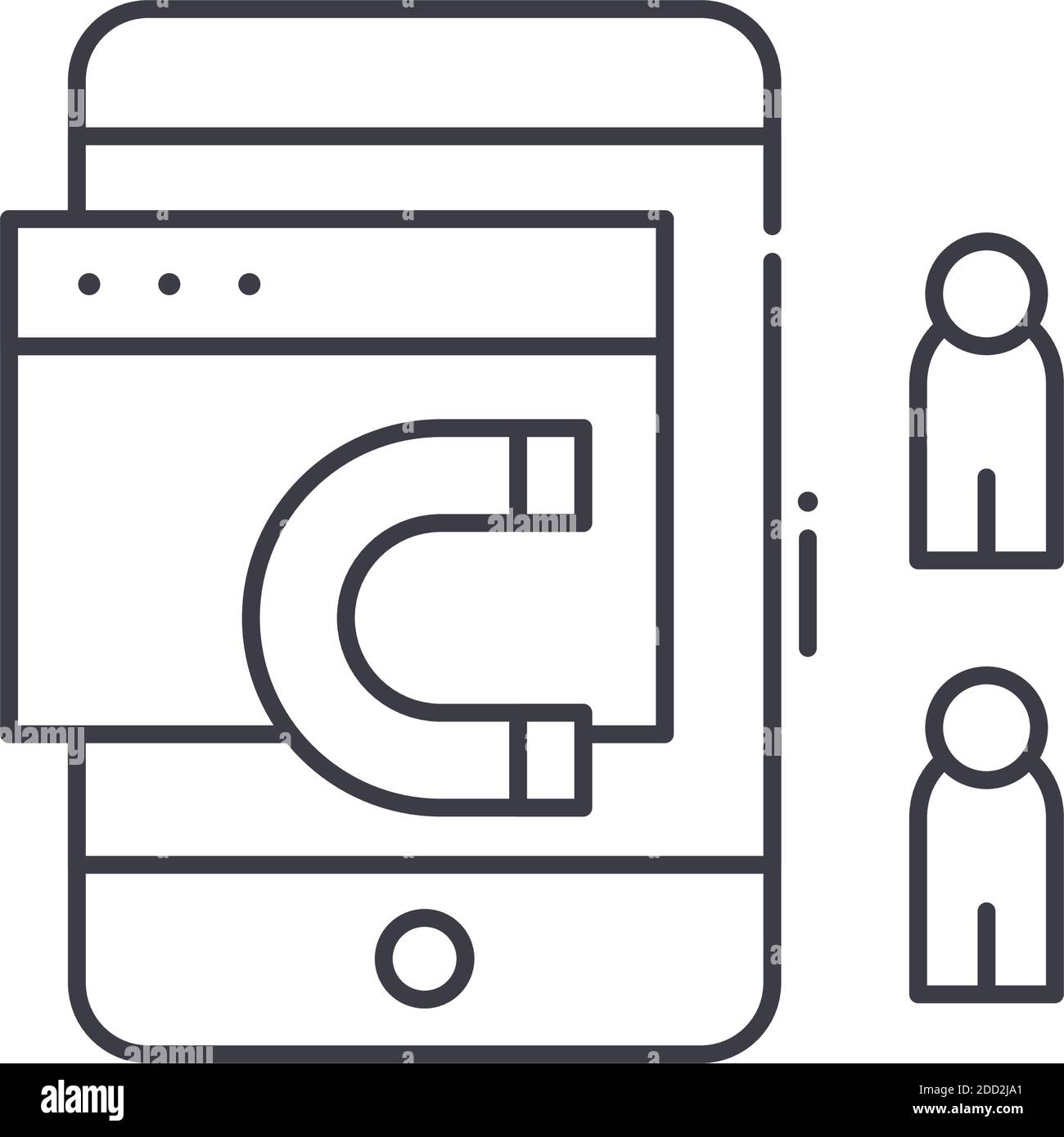 Website engagement icon, linear isolated illustration, thin line vector ...