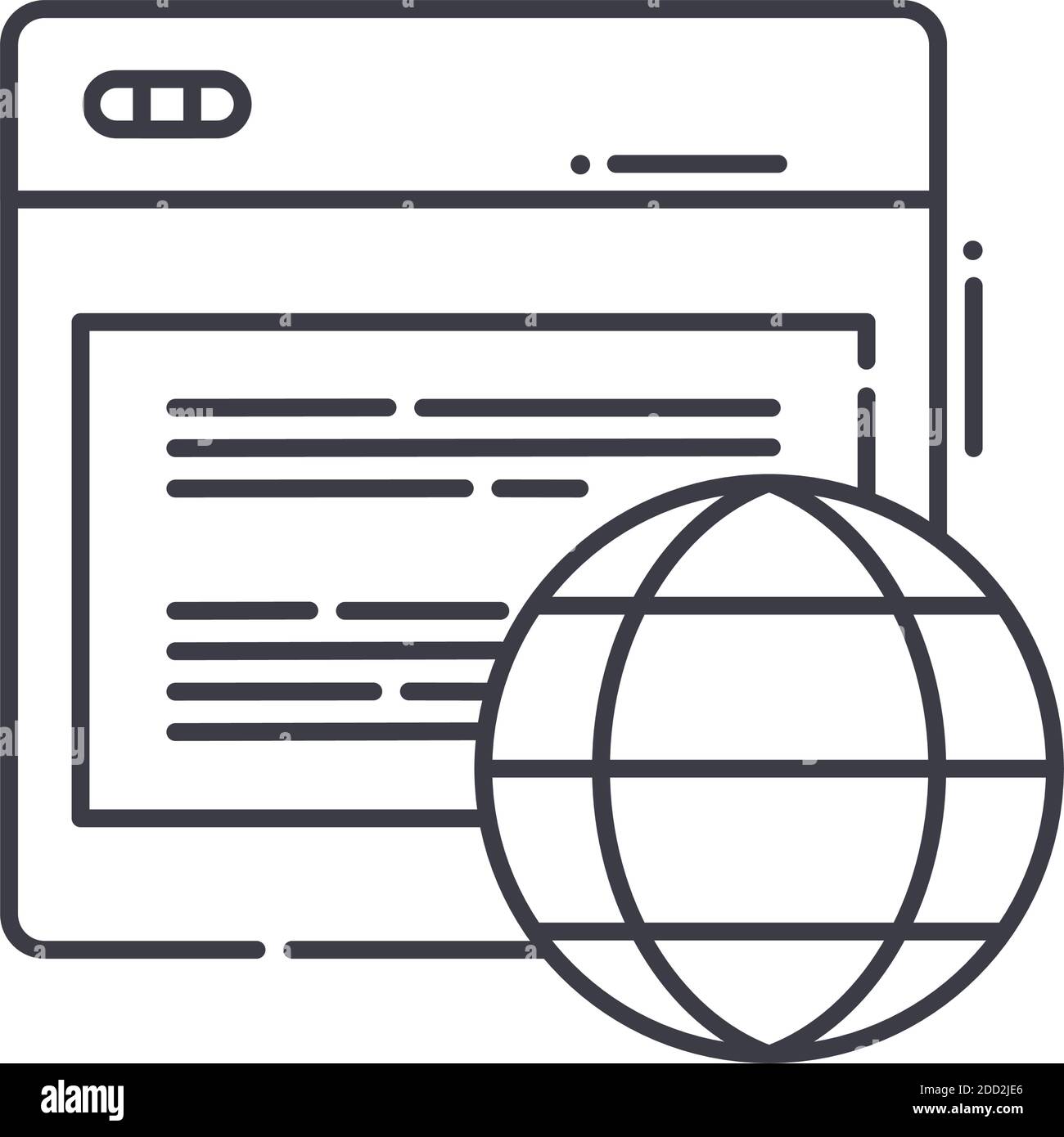 Website concept icon, linear isolated illustration, thin line vector ...