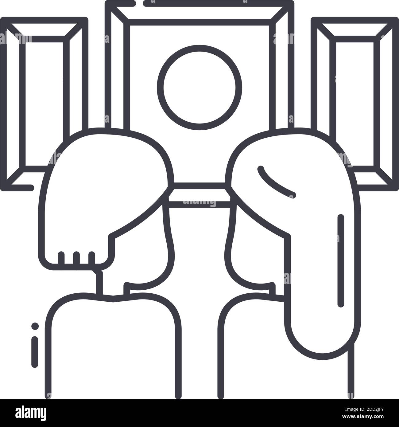 Visitors icon, linear isolated illustration, thin line vector, web ...