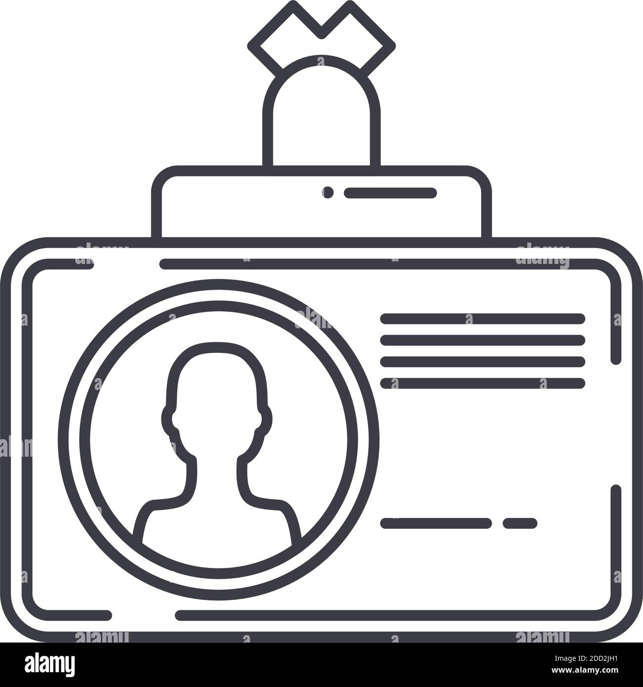 Visitor card icon, linear isolated illustration, thin line vector, web ...