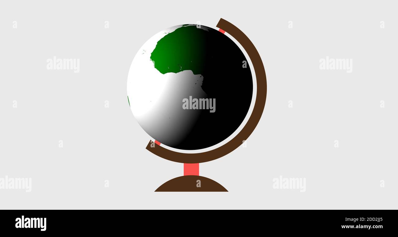 Cartoon earth globe isolate on white background. Fake 3D earth globe 4k ...