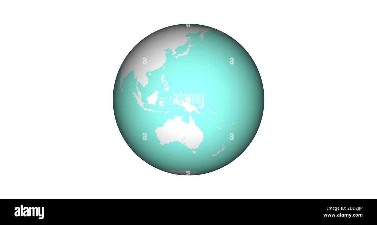 Cartoon earth globe isolate on white background. Fake 3D earth globe 4k ...