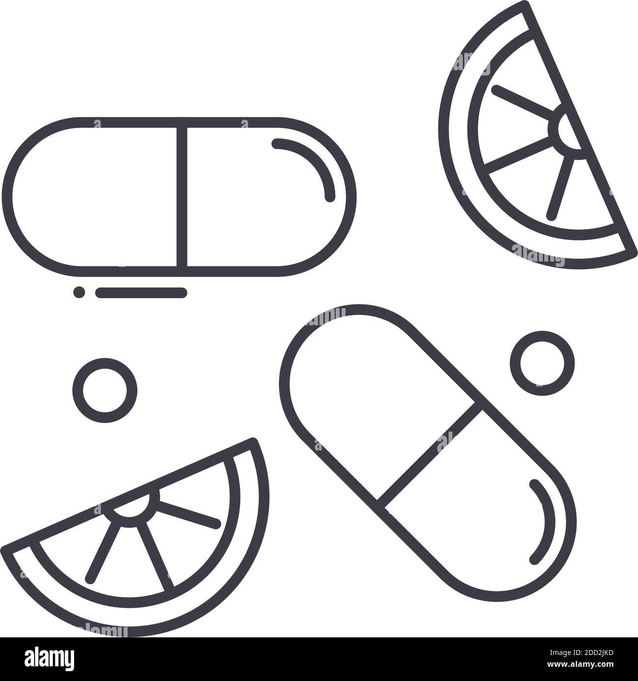 Vitamins icon, linear isolated illustration, thin line vector, web ...