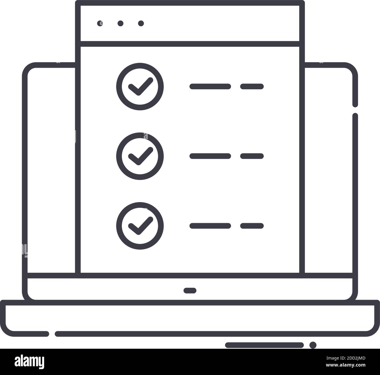 Web testing icon, linear isolated illustration, thin line vector, web ...
