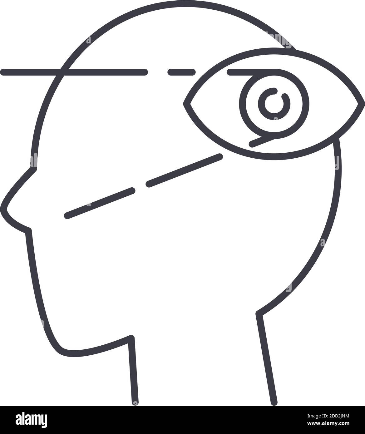 Vision mind icon, linear isolated illustration, thin line vector, web ...