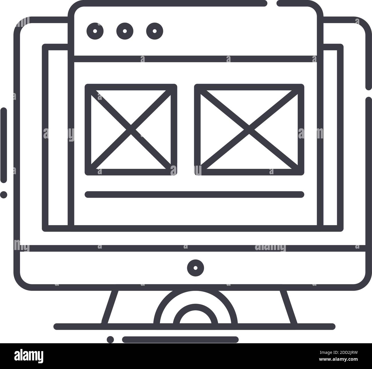 Web designer icon, linear isolated illustration, thin line vector, web ...
