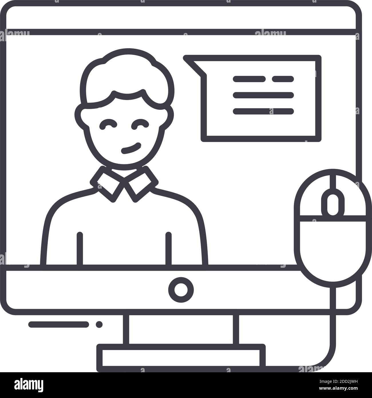 Webinar icon, linear isolated illustration, thin line vector, web ...