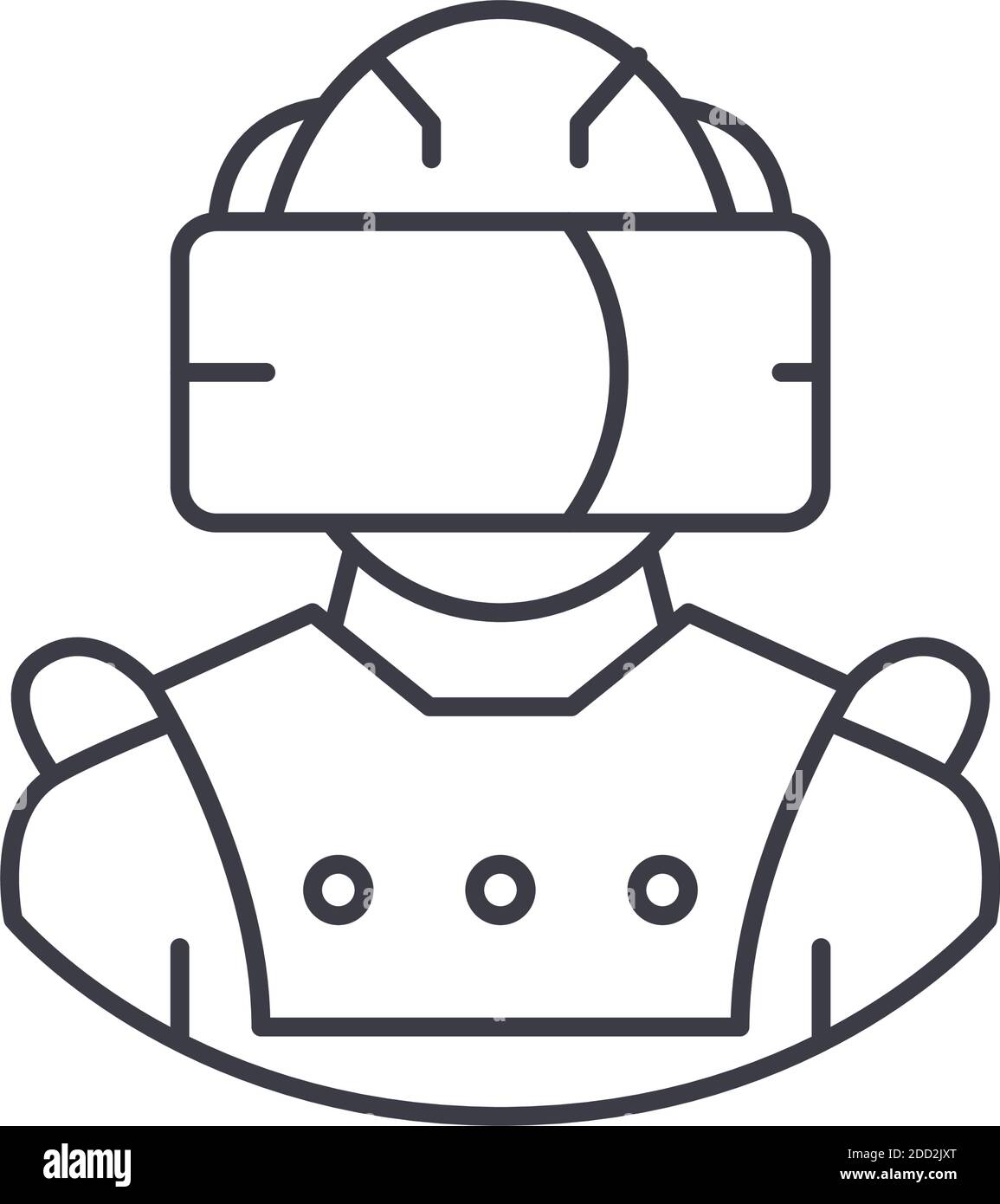 Virtual reality icon, linear isolated illustration, thin line vector ...