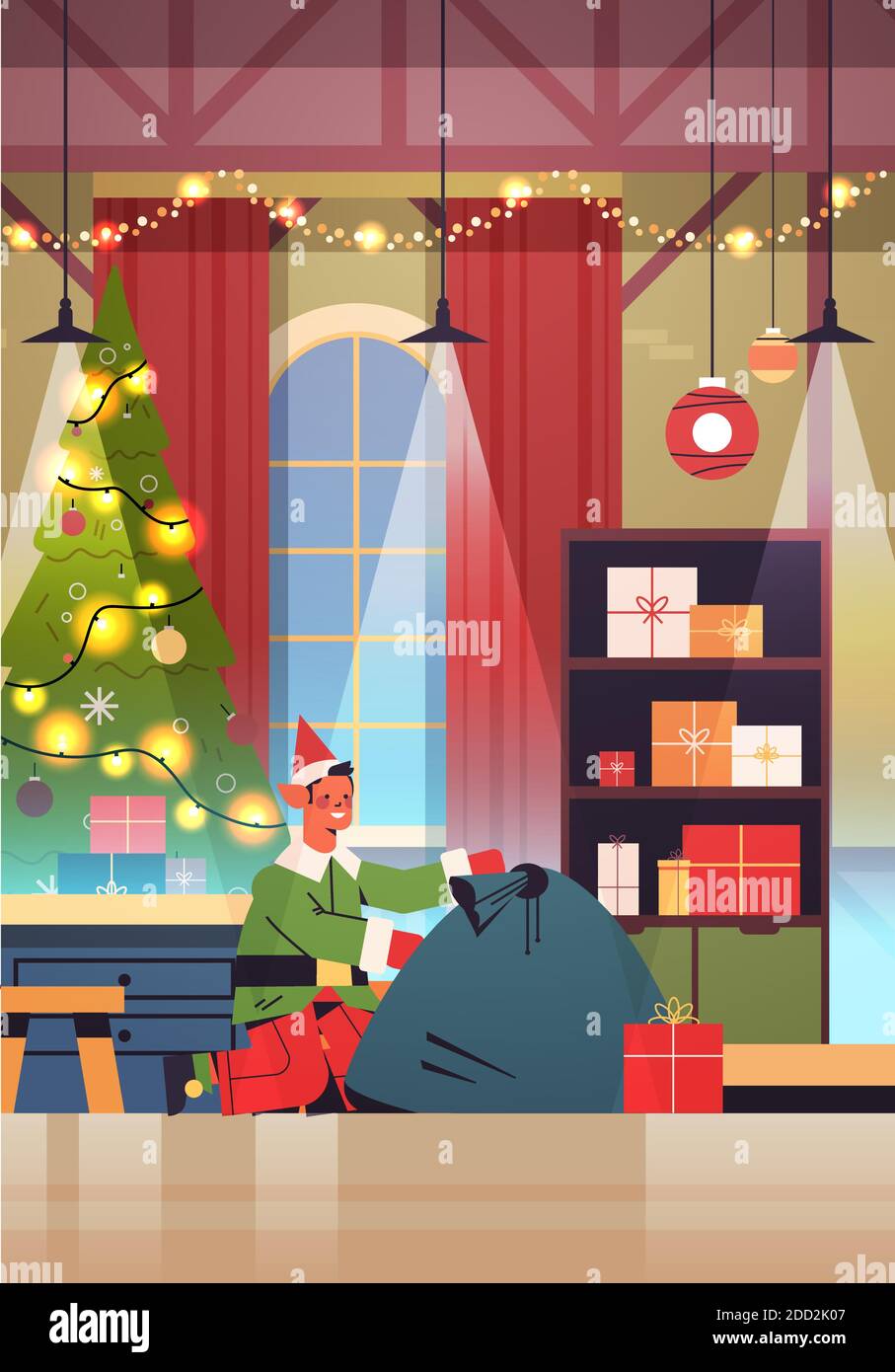 Cartoon santa workshop hi-res stock photography and images - Alamy