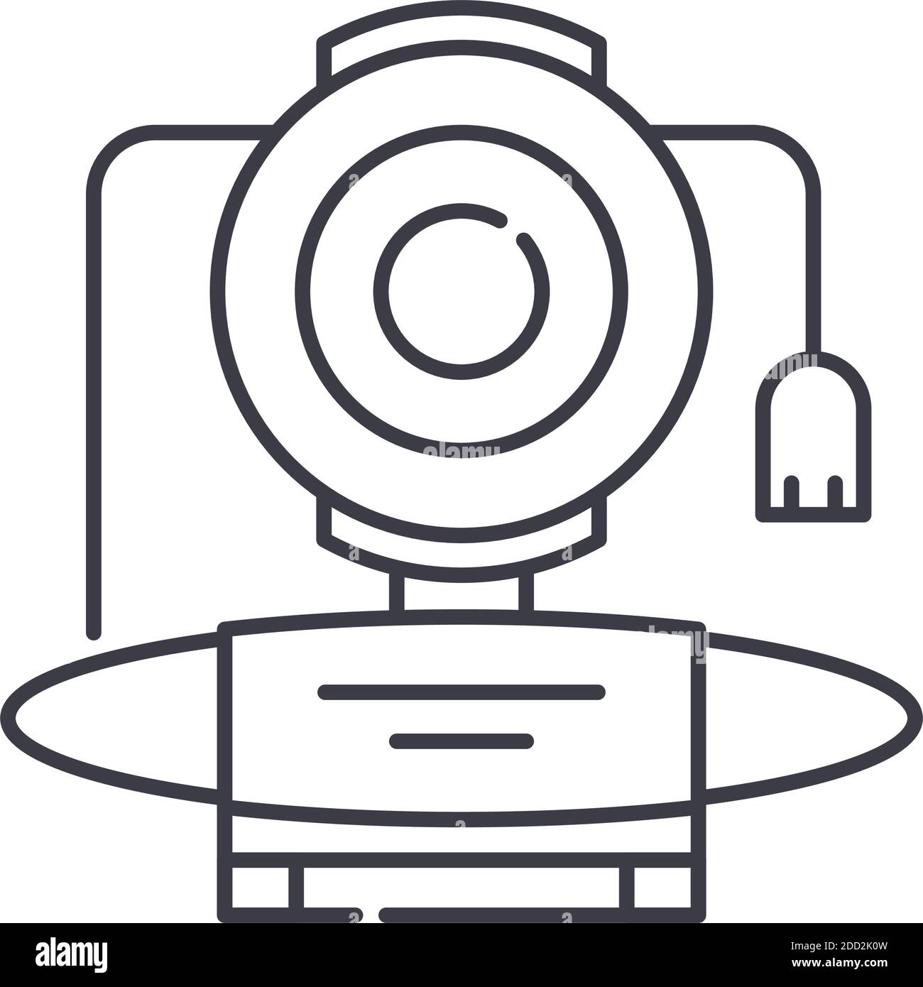 Webcam icon, linear isolated illustration, thin line vector, web design ...