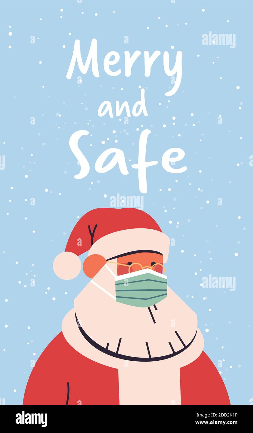 santa claus wearing mask to prevent coronavirus pandemic new year ...