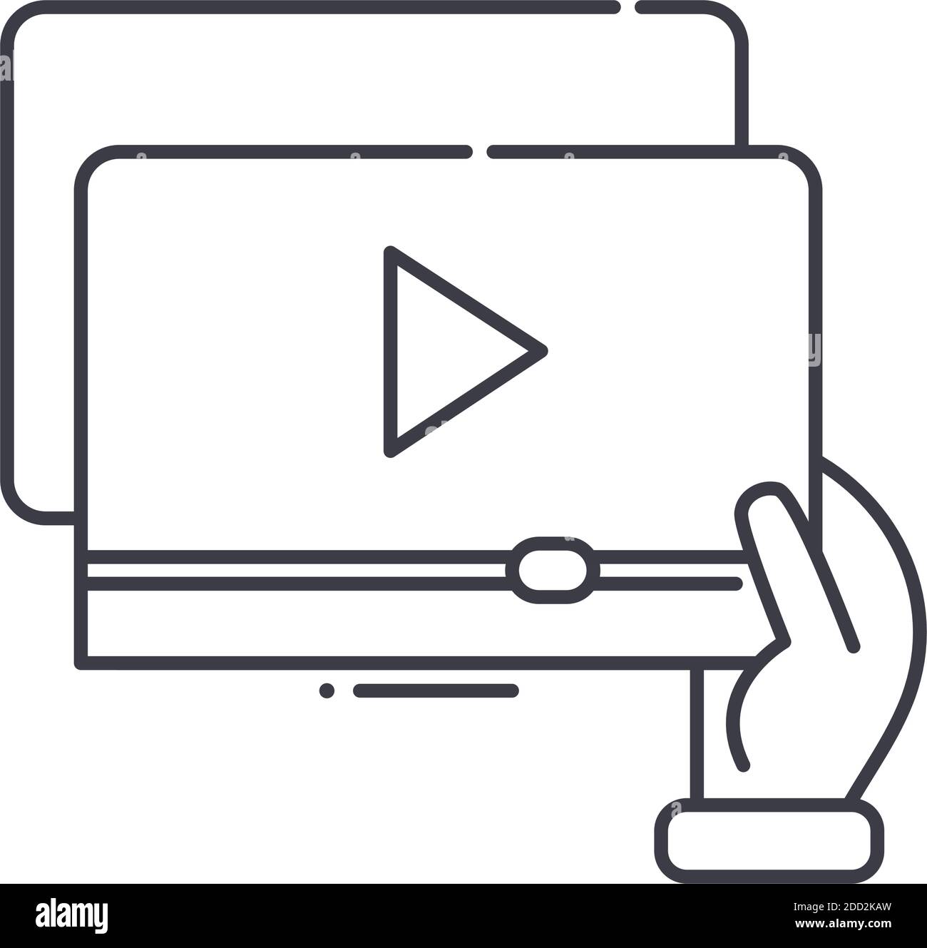 Videos icon, linear isolated illustration, thin line vector, web design ...