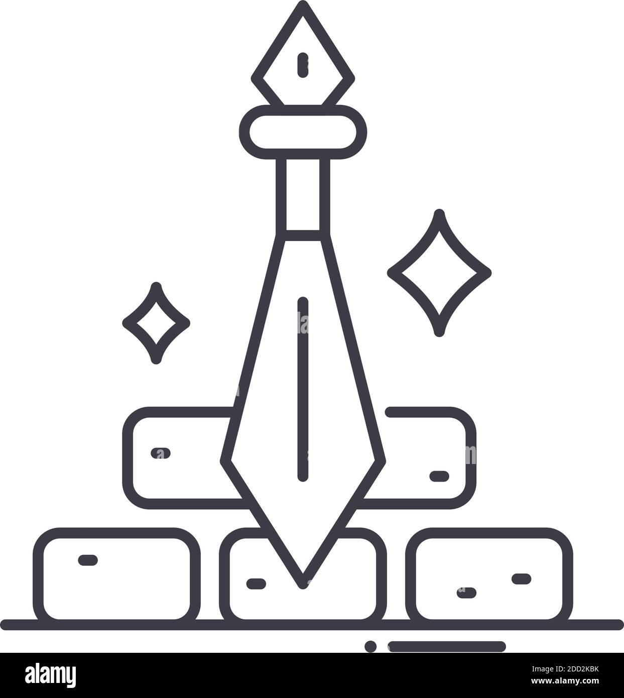 Vintage quest icon, linear isolated illustration, thin line vector, web ...